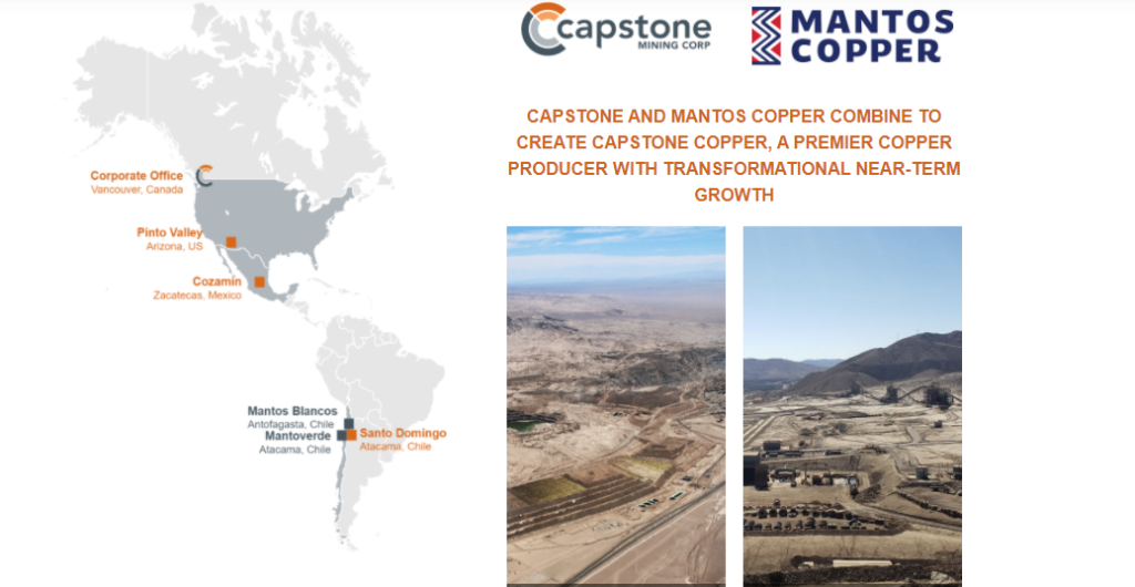 CAPSTONE MINING Y MANTOS COPPER CREAN CAPSTONE COPPER